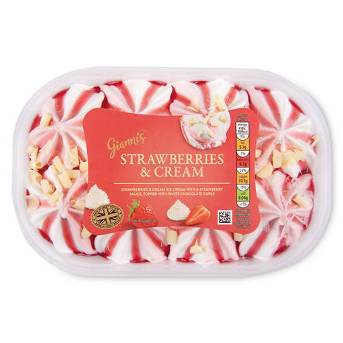 Strawberries & Cream Ice Cream Swirl | ALDI UK